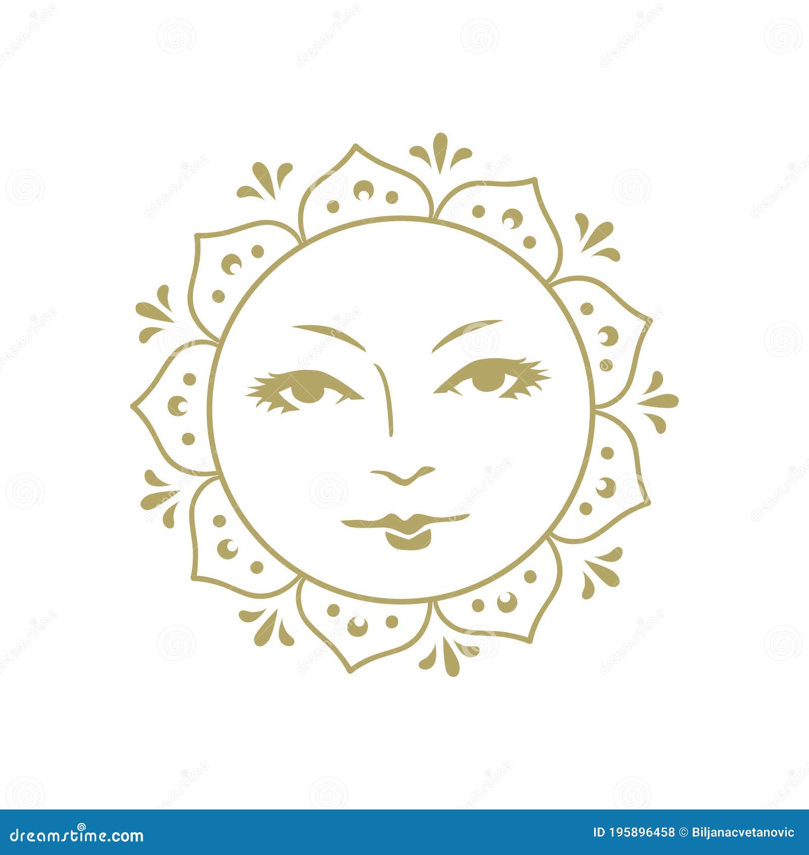 Gold Sun, vector stock vector. Illustration of oriental - 195896458