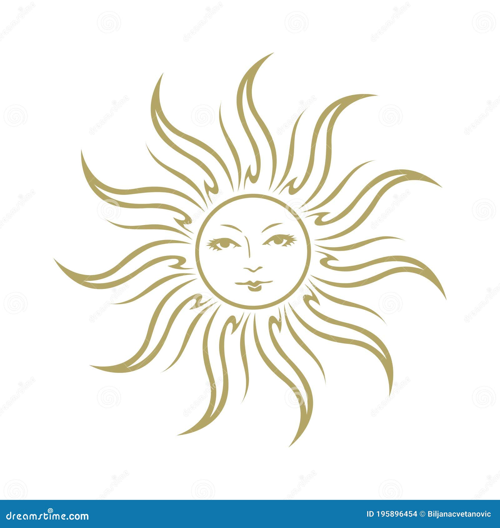 Gold Sun, vector stock illustration. Illustration of india - 195896454