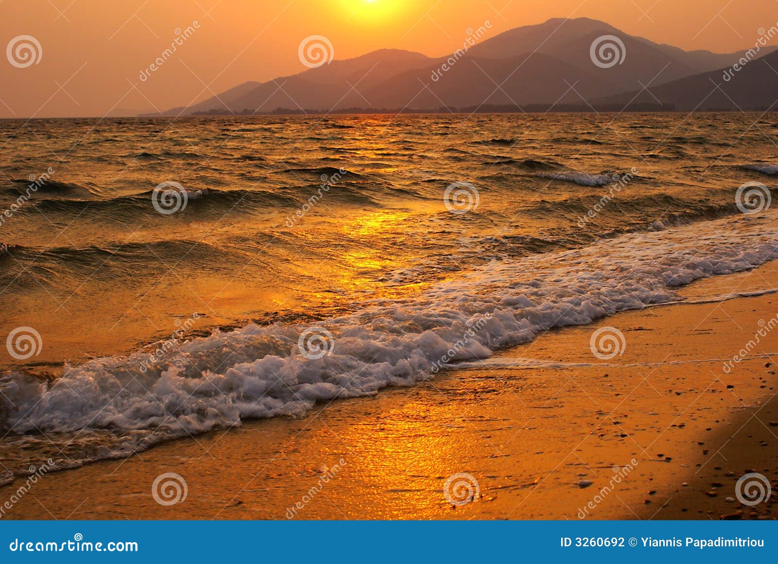 Gold sunset stock photo. Image of dark, shoreline, coast - 3260692