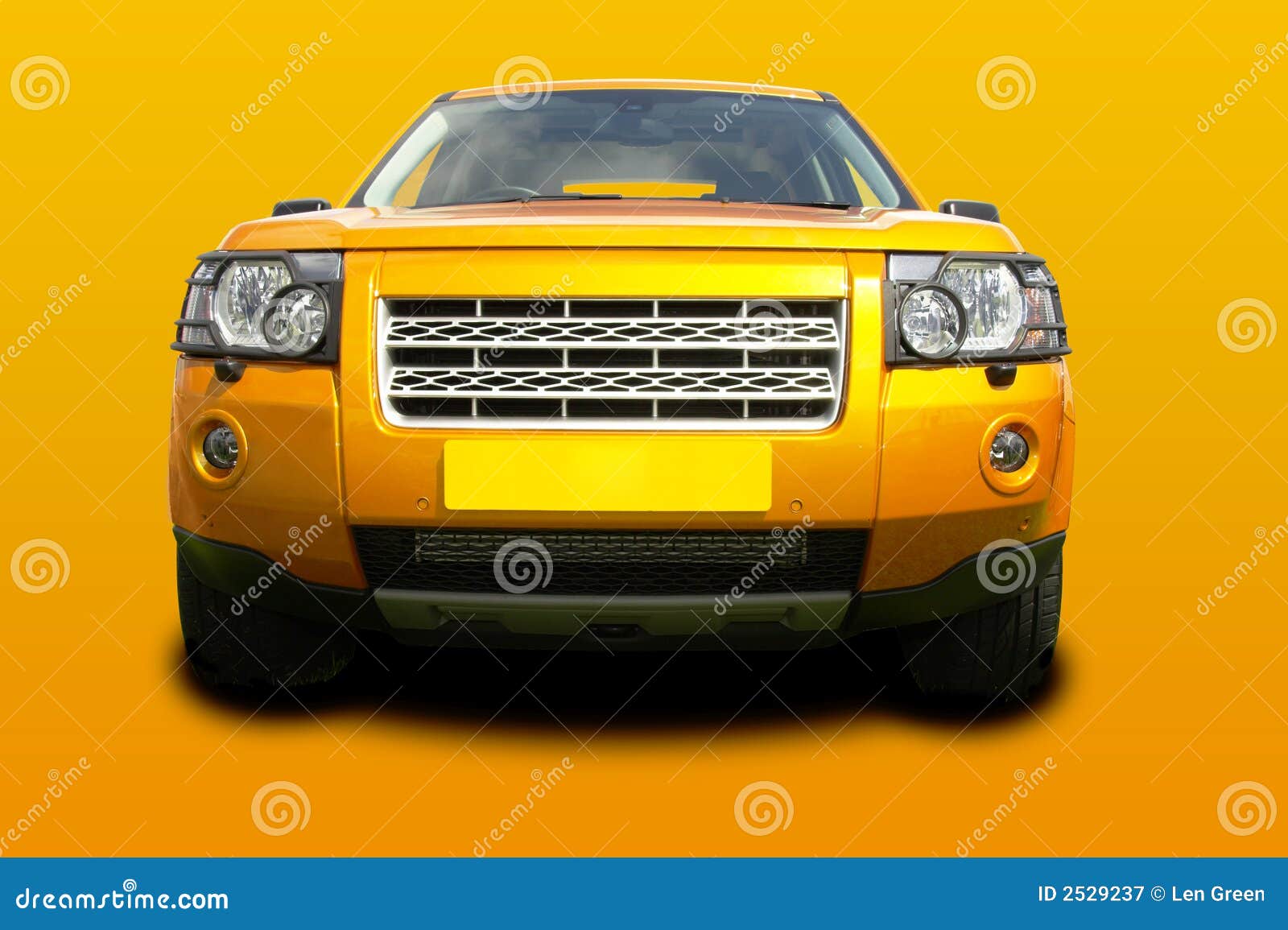 Gold suv stock image. Image of isolated, yellow, british - 2529237