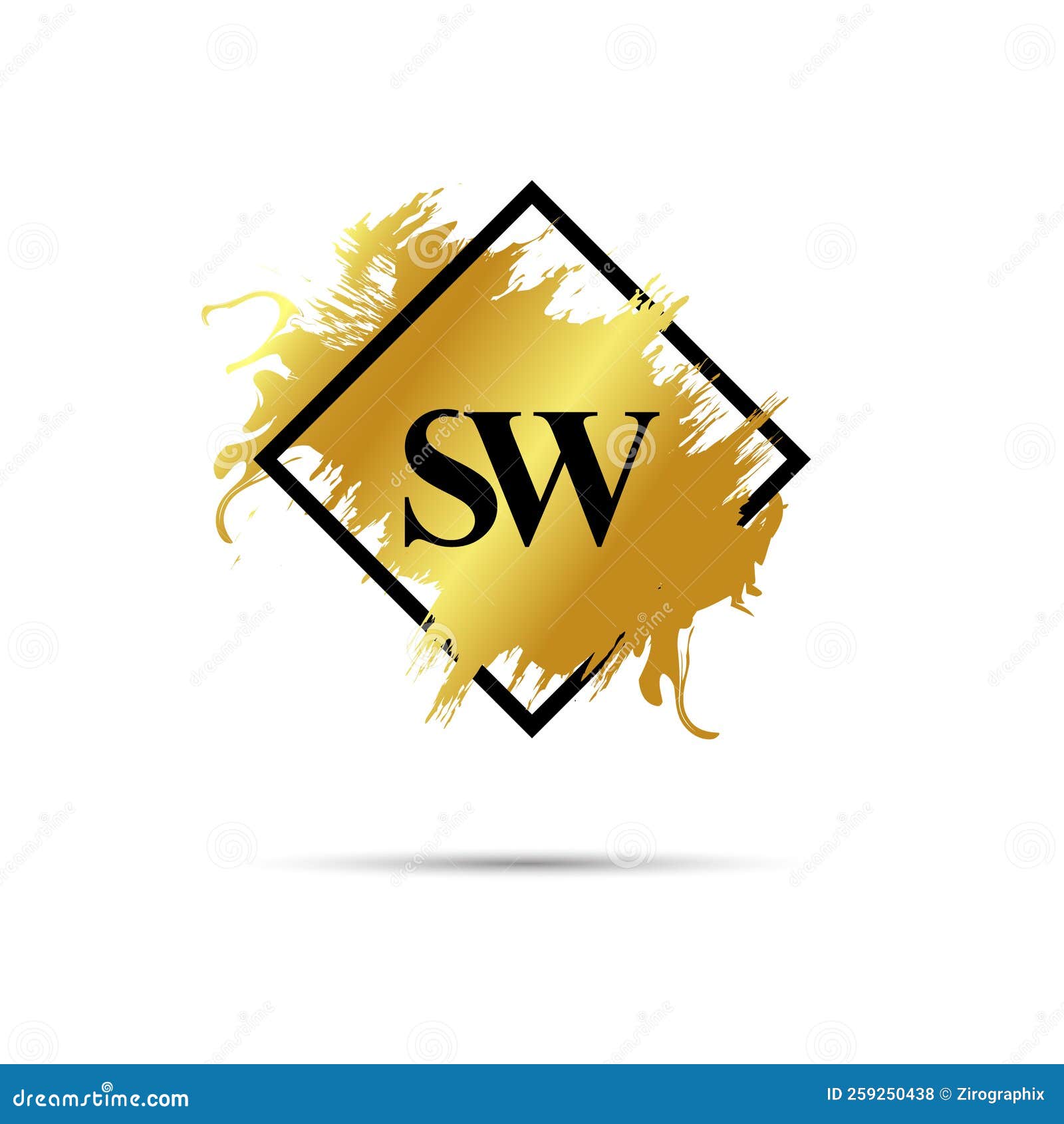 Gold SW Logo Symbol Vector Art Design Stock Illustration - Illustration ...