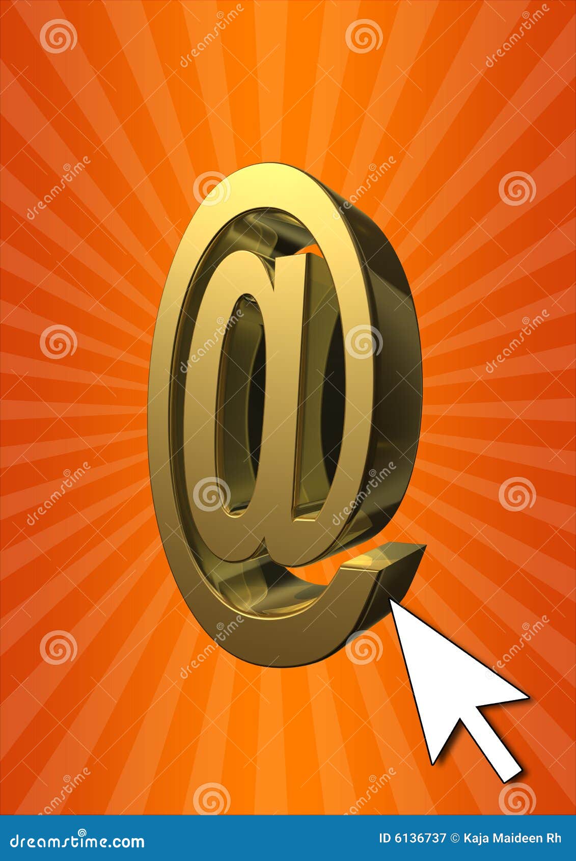 Gold at symbol with cursor stock illustration. Illustration of color ...