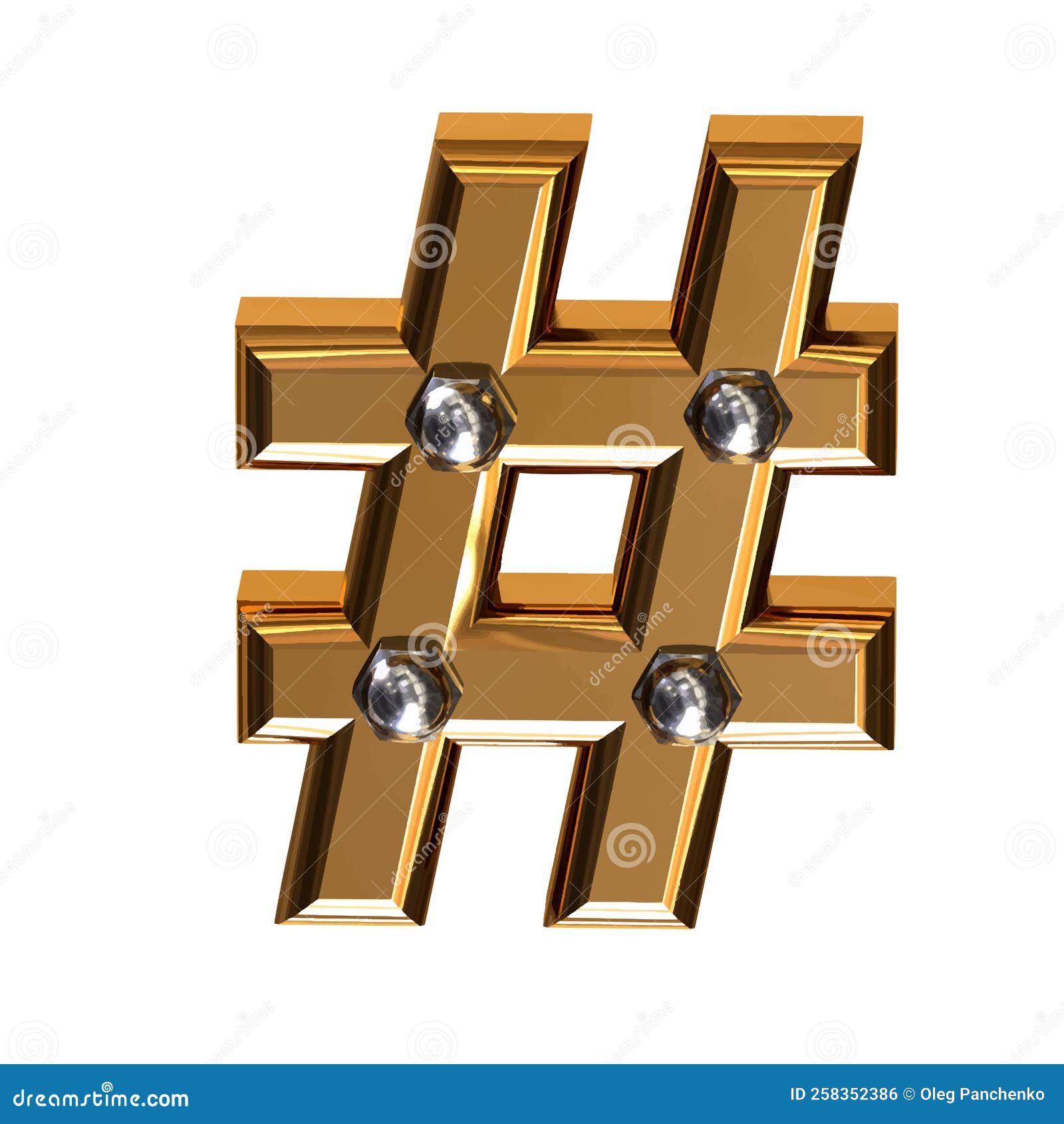 Gold Symbol with Metal Bolts Stock Vector - Illustration of graphic ...