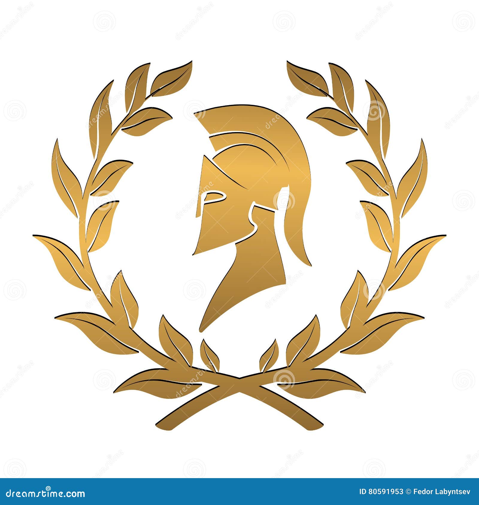 Gold Symbol Spartan Soldier Stock Vector - Illustration of antique ...