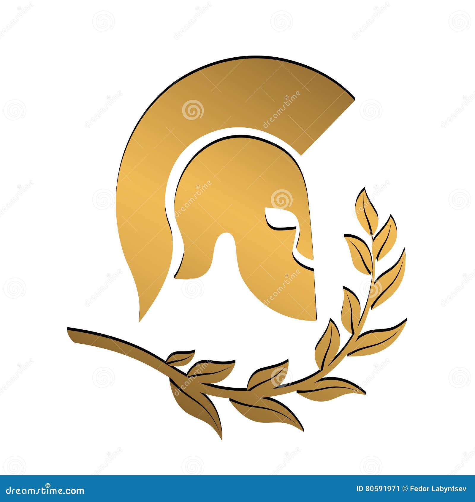 Gold Symbol Spartan Soldier Stock Vector - Illustration of badge ...
