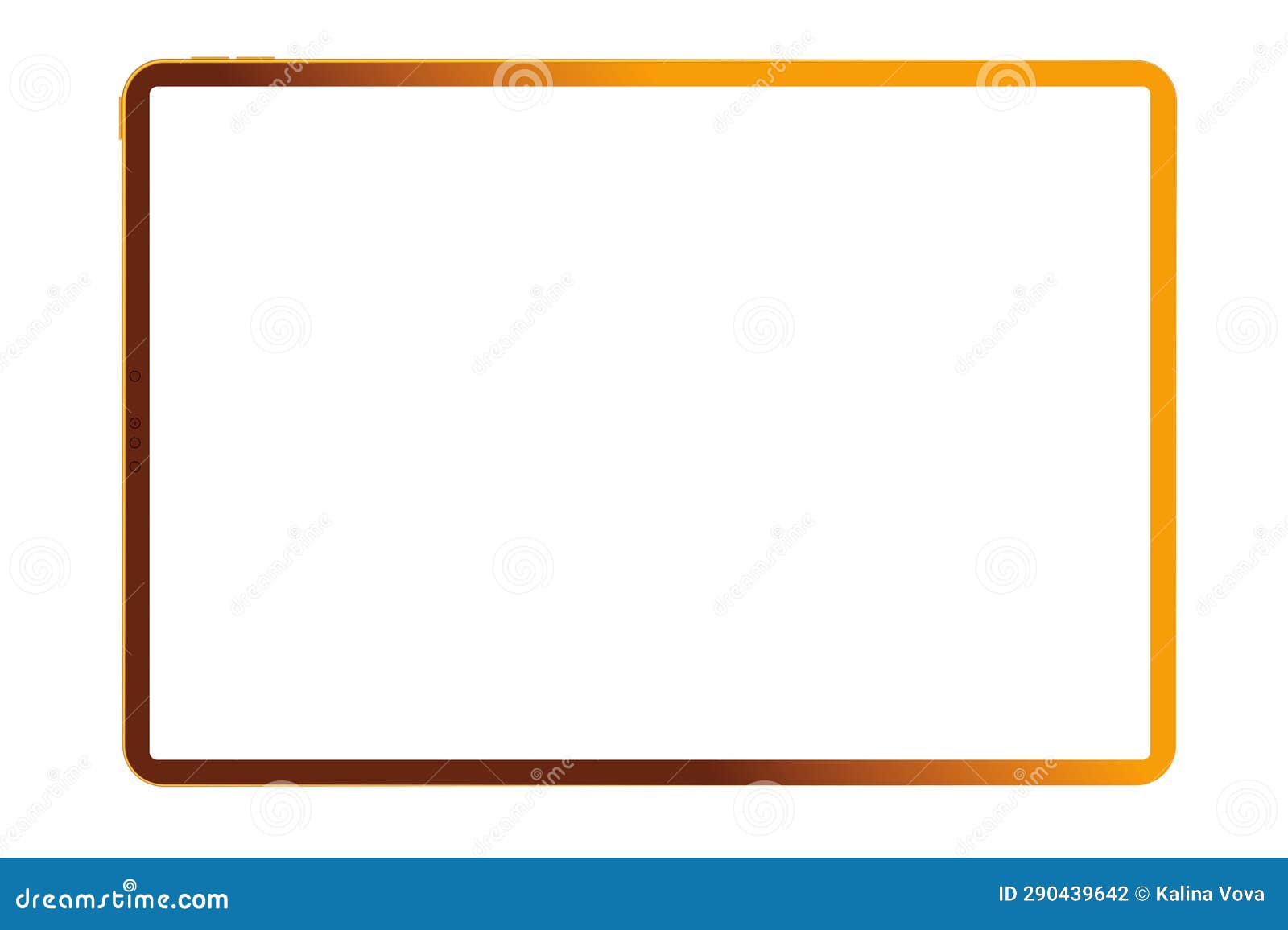 Gold Tablet on the White Backgrounds Stock Photo - Image of object ...