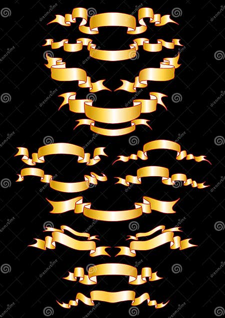 Gold tapes stock vector. Illustration of decorative, collection - 12665167