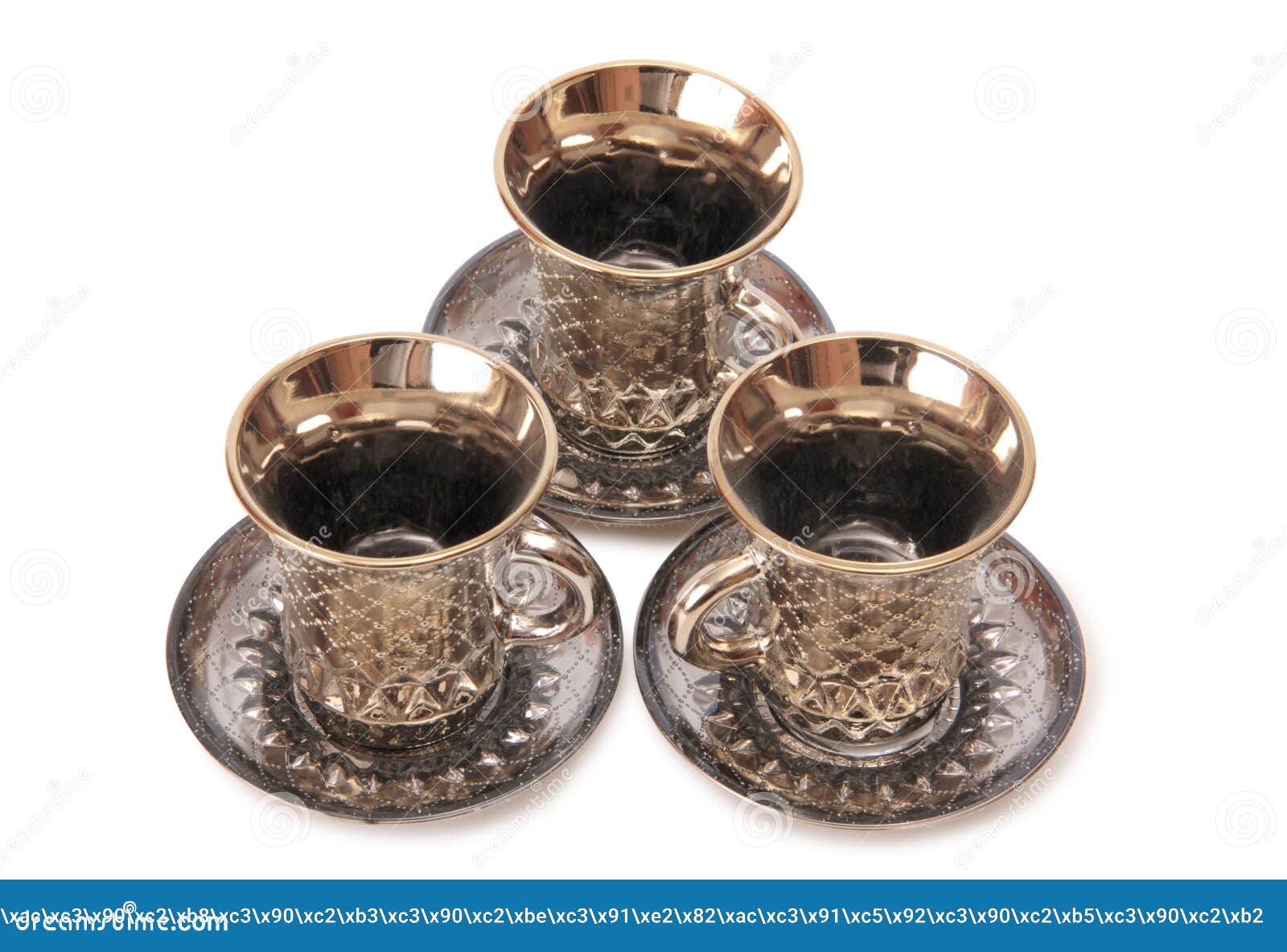 Gold tea cups five stock photo. Image of dinner, vintage - 93110114