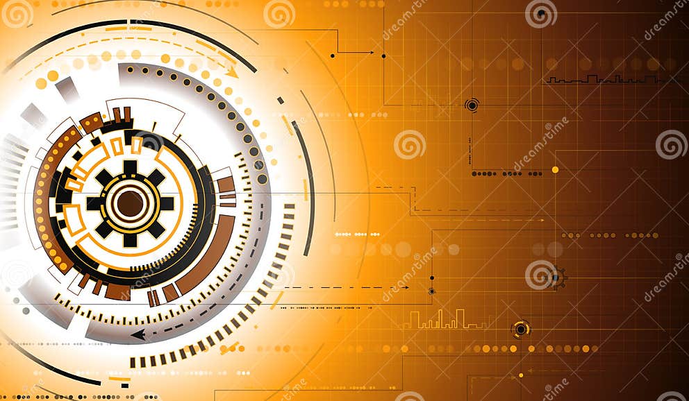 Gold tech background stock vector. Illustration of cyberspace - 70121623