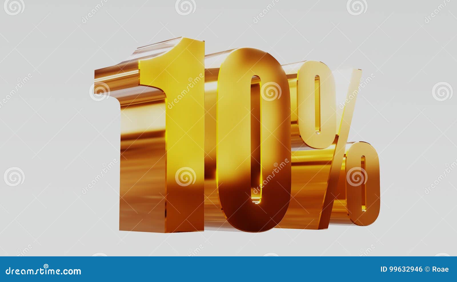 Gold Ten Percent 10 3d Illustration Stock Illustration - Illustration ...