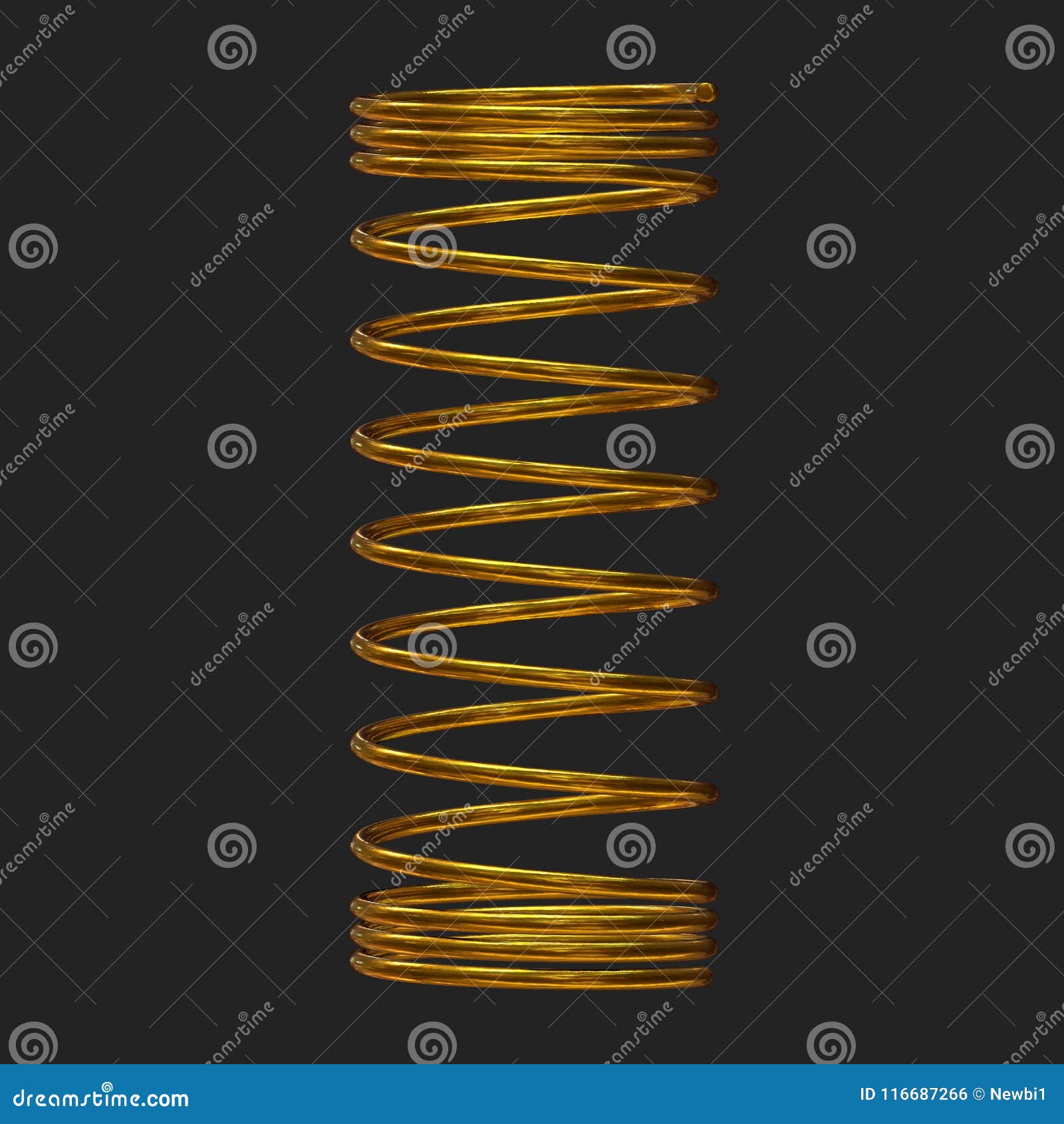 Gold spring 3d stock illustration. Illustration of macro - 116687266