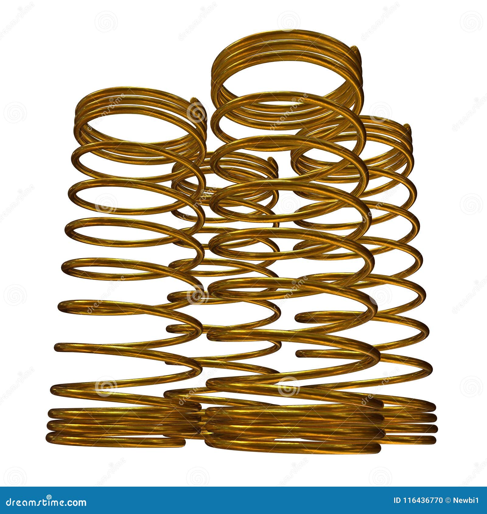 Gold spring 3d stock illustration. Illustration of closeup - 116436770
