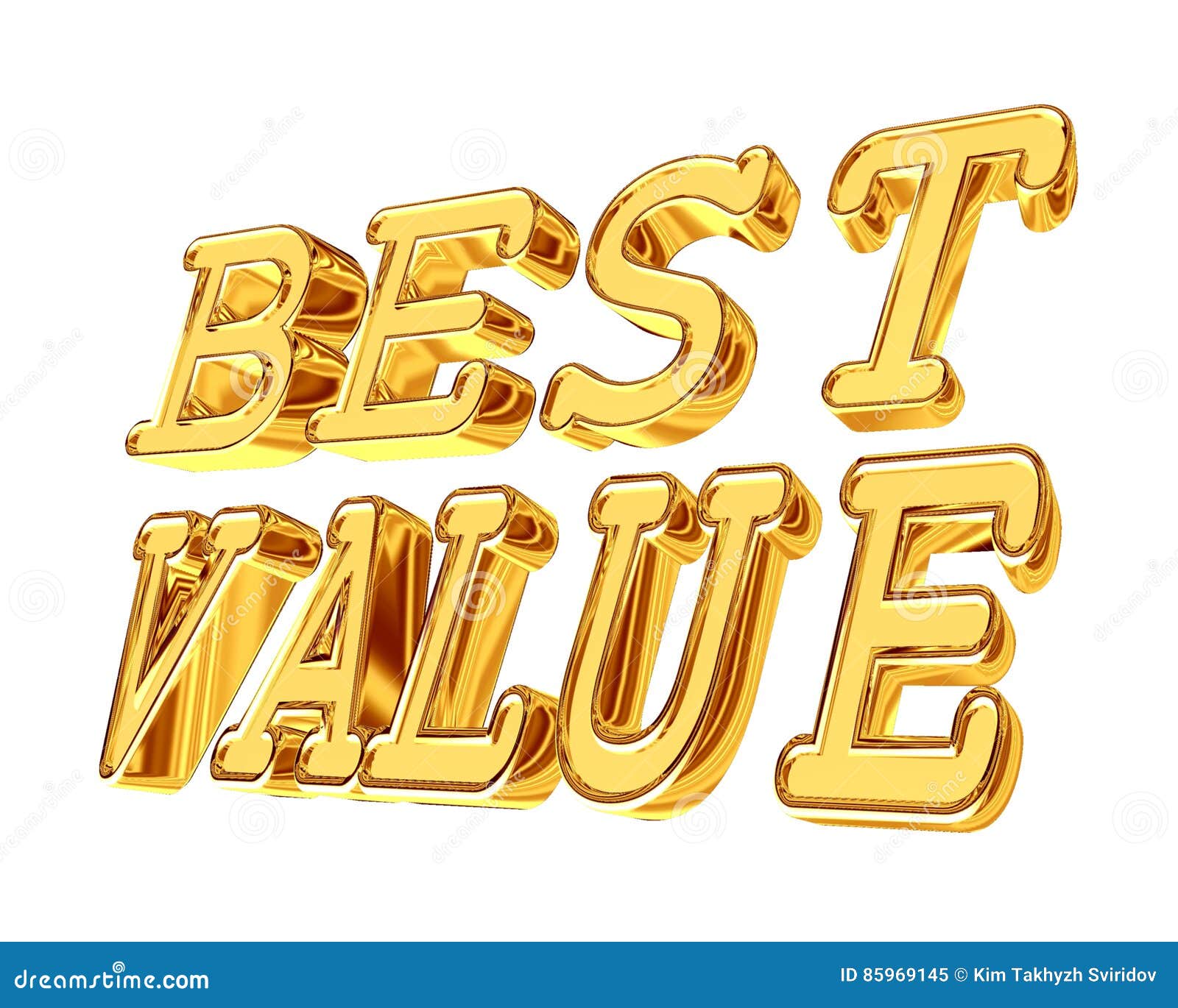 Gold Text Best Value on a White Background Stock Illustration ...