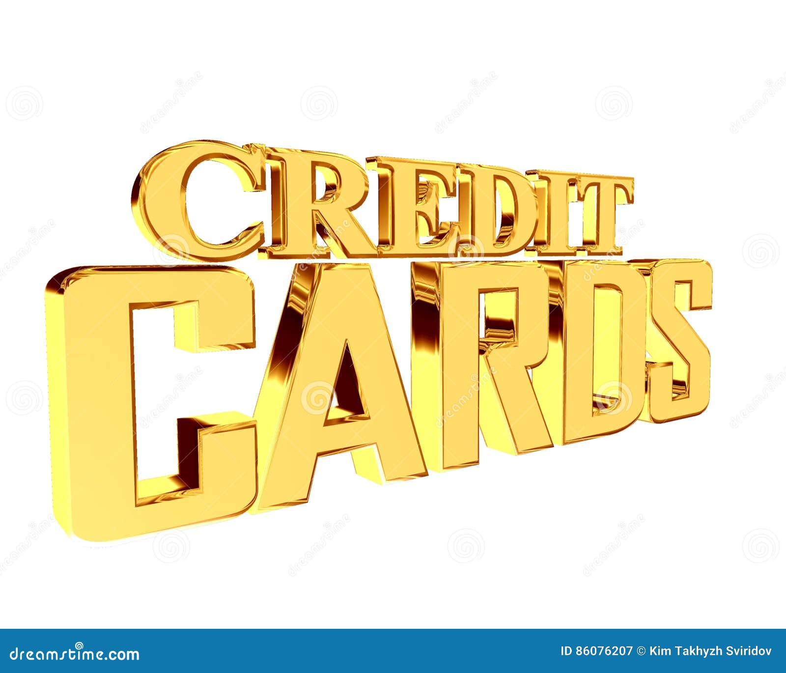 Gold Text Credit Cards on White Background Stock Illustration ...