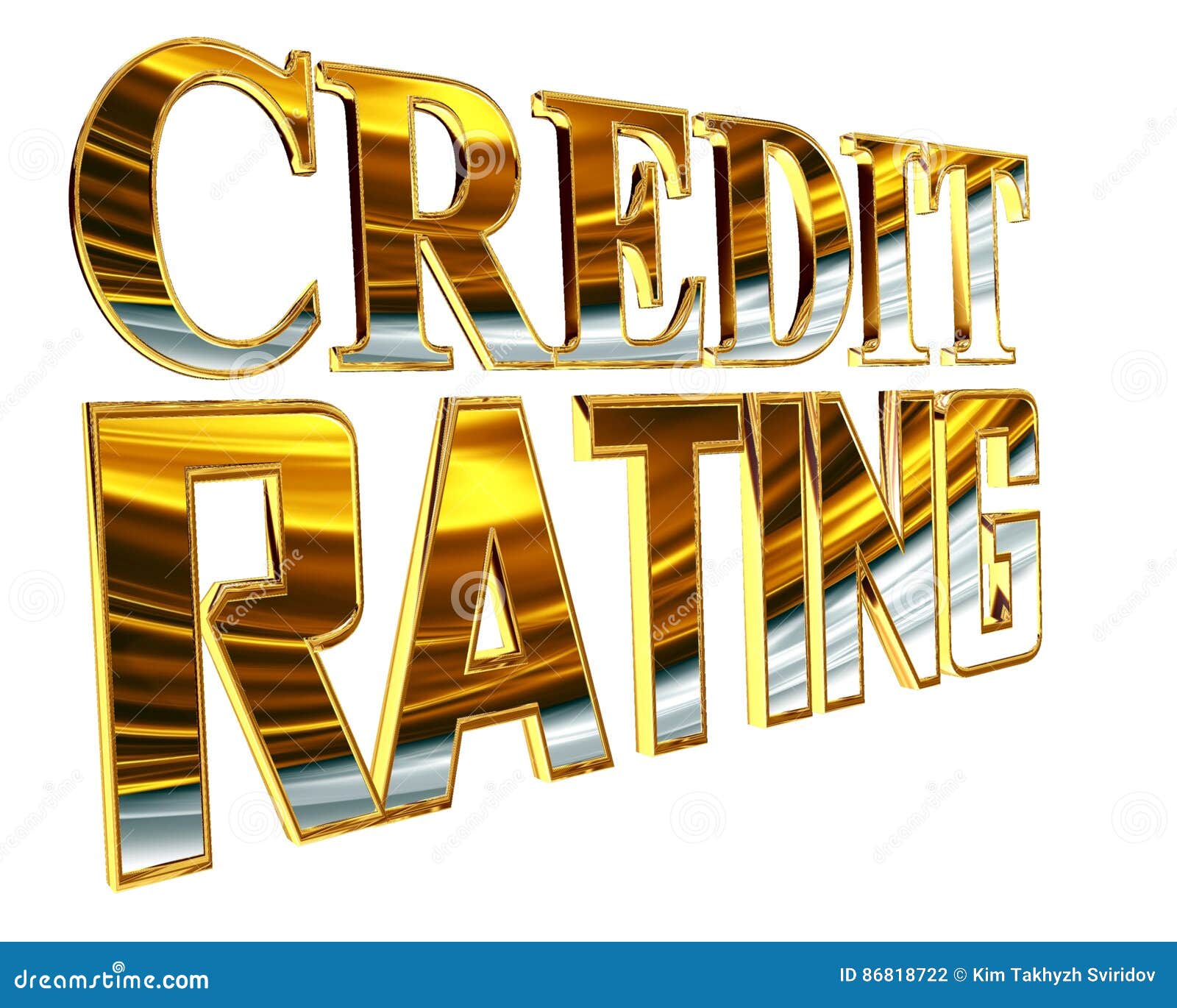 Gold Text Credit Rating on a White Background Stock Illustration ...