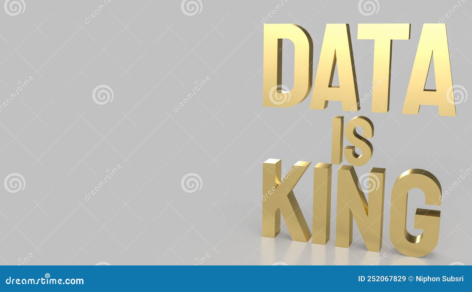 The Gold Text Data is King for Business or Technology Concept 3d ...