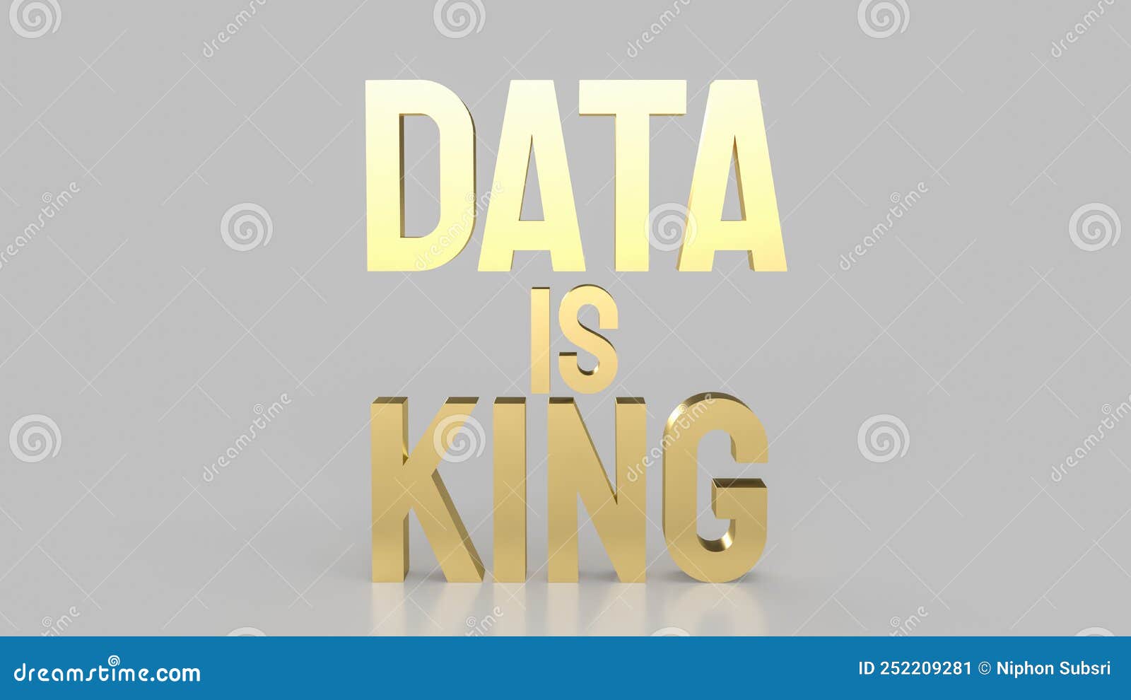 The Gold Text Data is King for Business or Technology Concept 3d ...