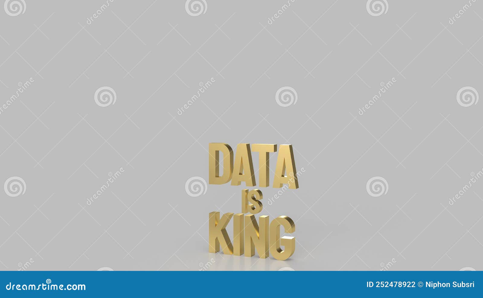 The Gold Text Data is King for Business or Technology Concept 3d ...