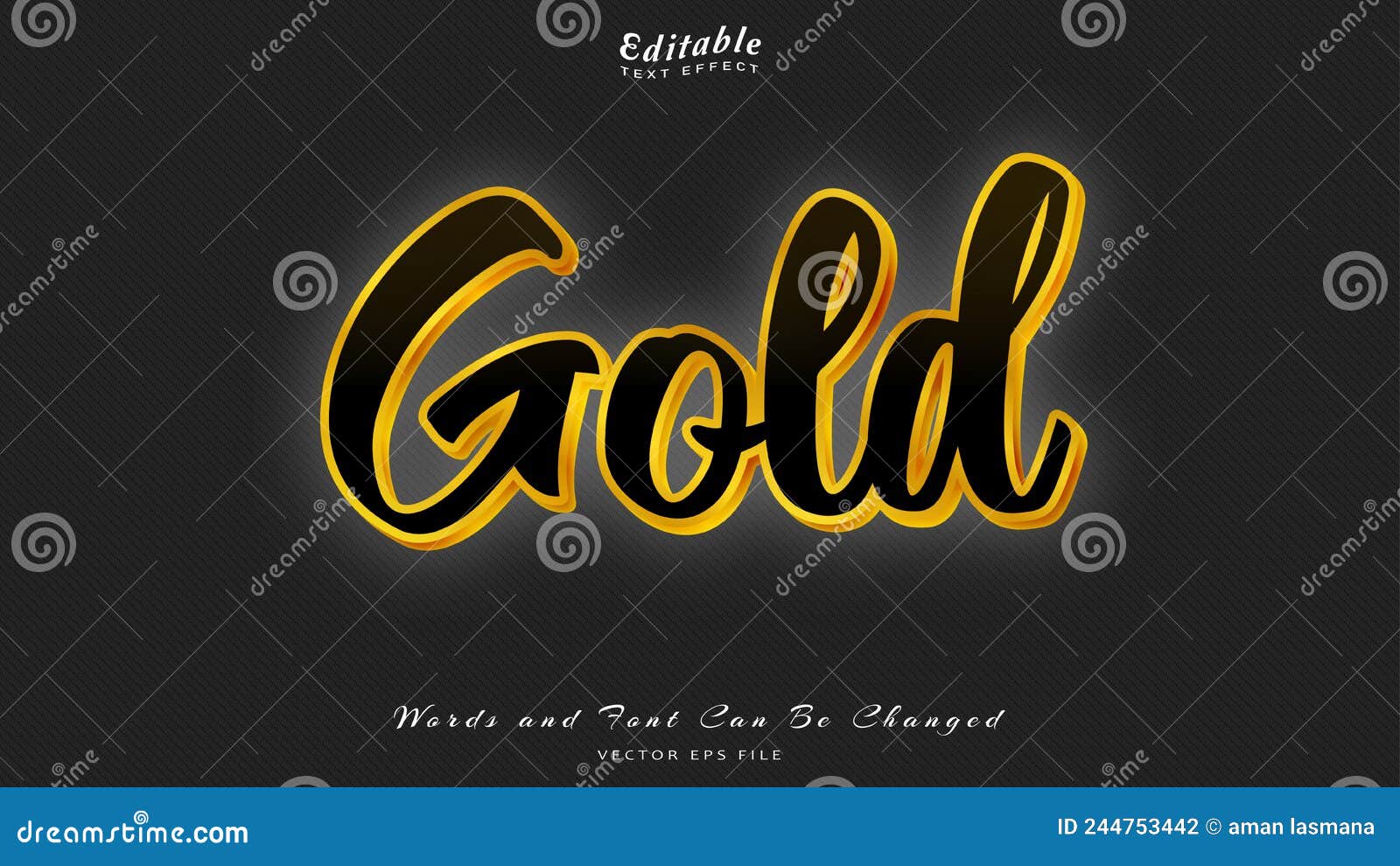 GOLD TEXT EFFECT stock vector. Illustration of number - 244753442