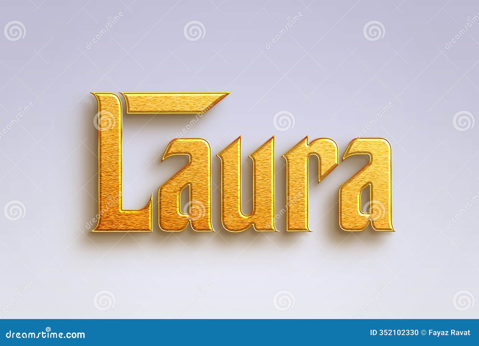 Gold Text Effect of Spanish Name Laura on Light-blue Background Stock ...