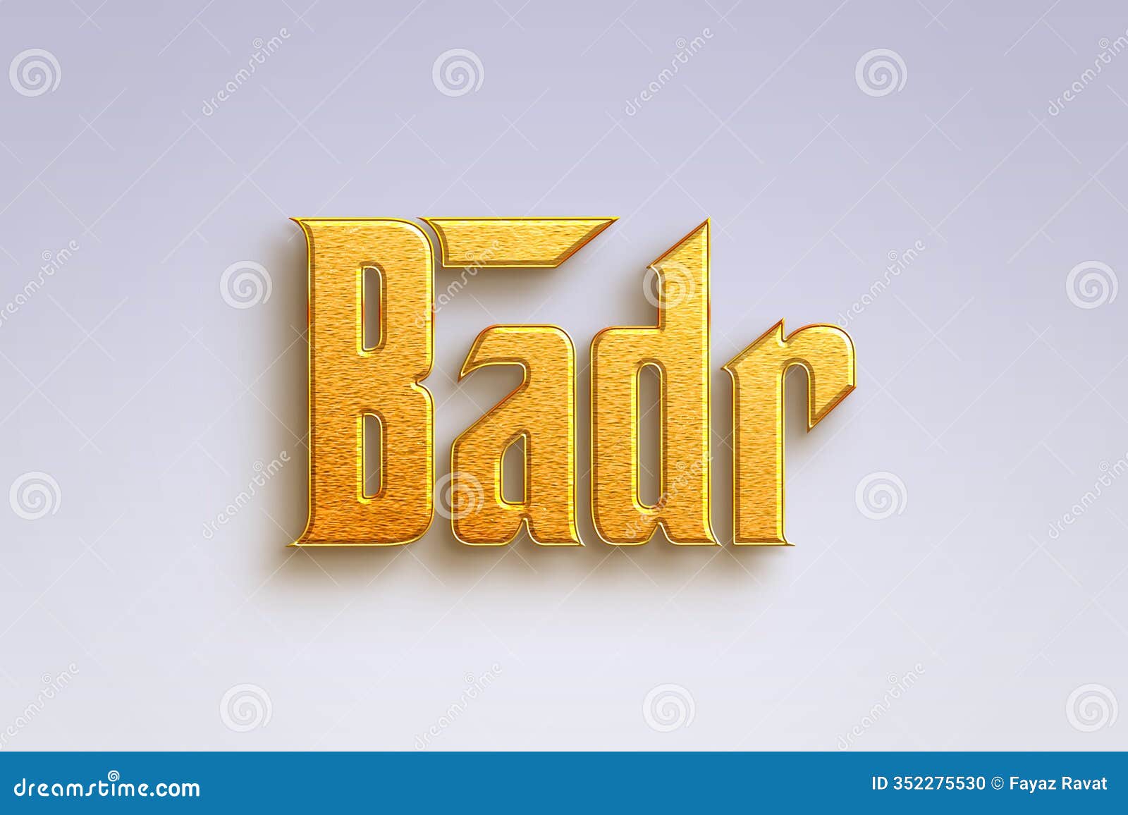 Gold Text Effect of Arabic Name Badr on Light-blue Background Stock ...