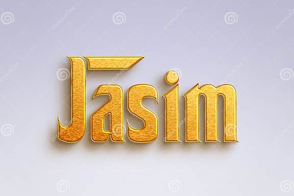 Gold Text Effect of Arabic Name Jasim on Light-blue Background Stock ...