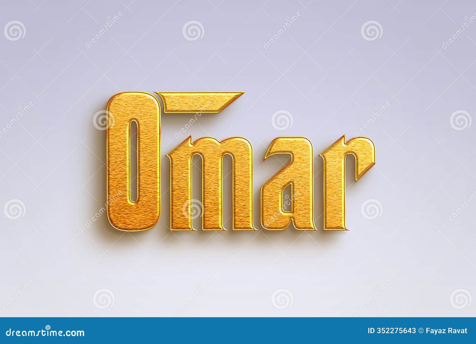 Gold Text Effect of Arabic Name Omar on Light-blue Background Stock ...