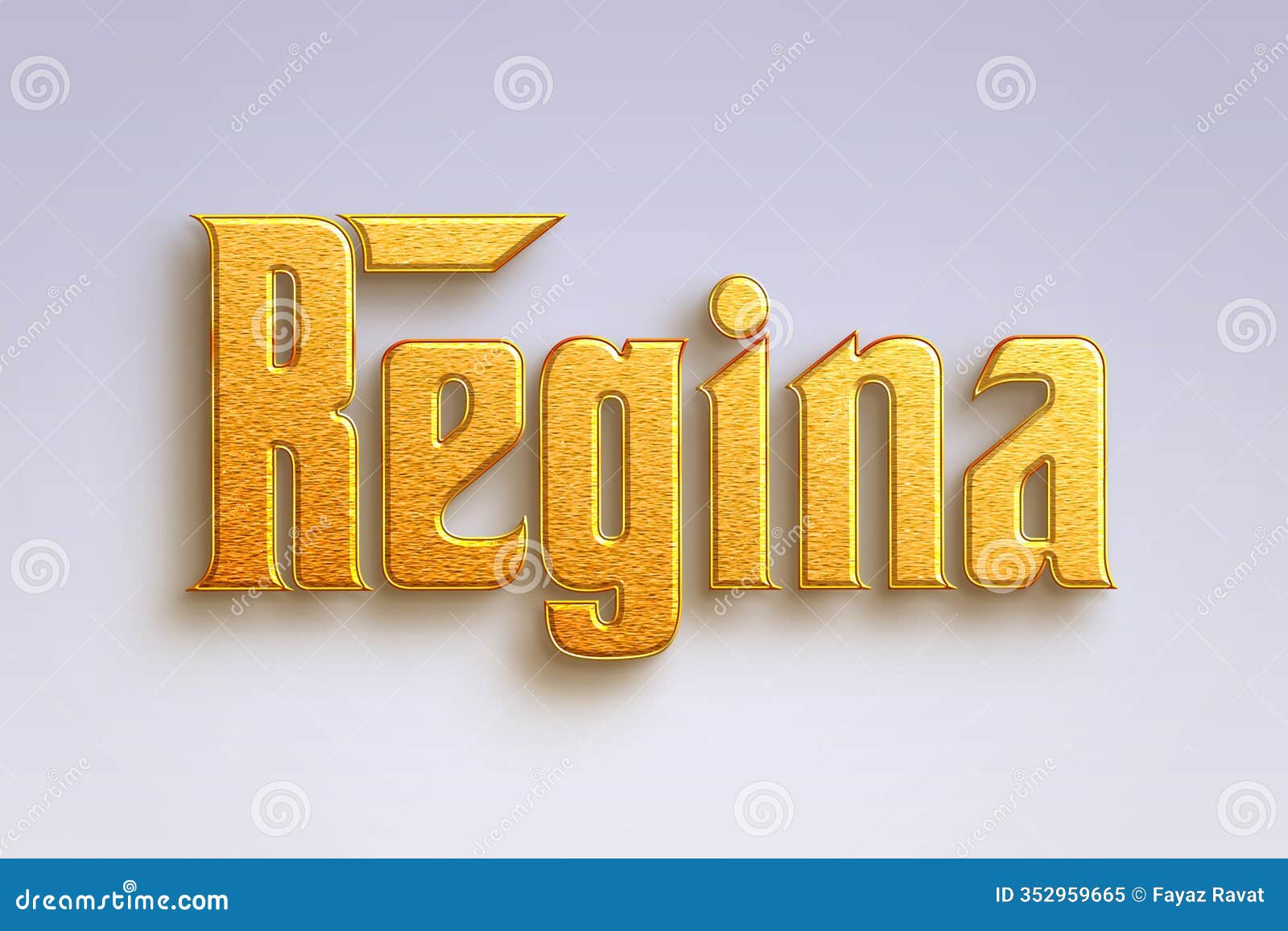 Gold Text Effect Of Spanish Name Regina On Light-blue Background ...