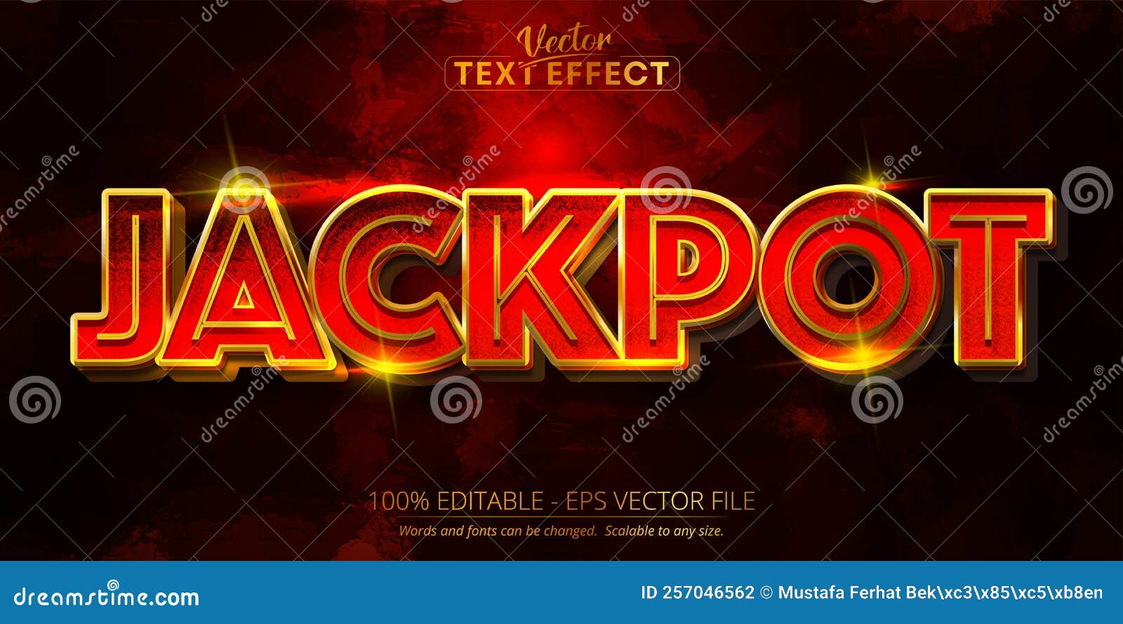 Gold Text Effect, Editable Golden Jackpot Text Style Stock Vector ...