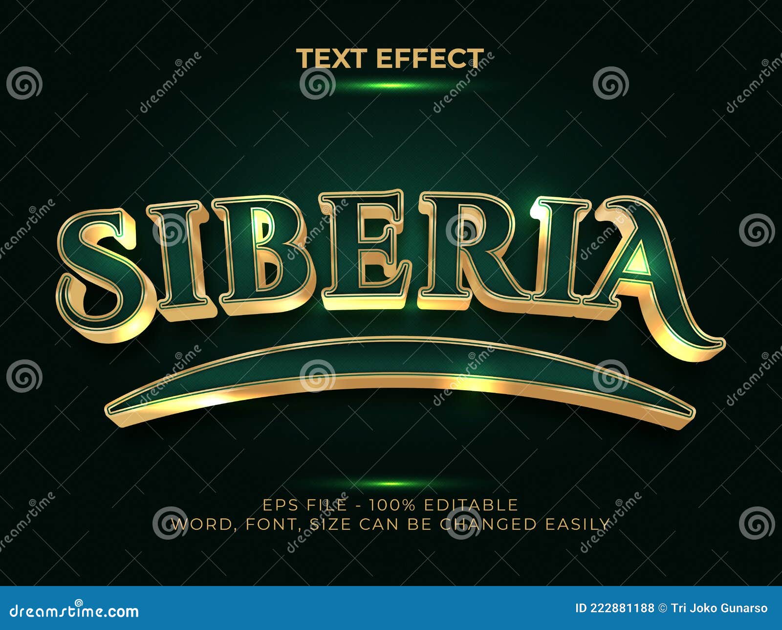 Gold Text Effect. Editable Text Effect, Gold and Green Gradient Stock ...