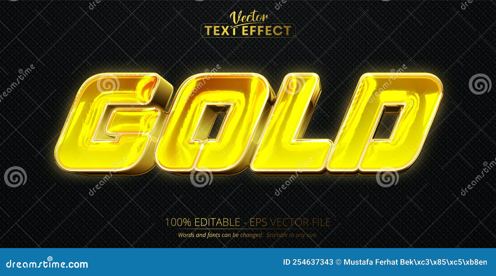Gold Text Effect, Editable Luxury Golden Text Style Stock Vector - Illustration of gold, light ...