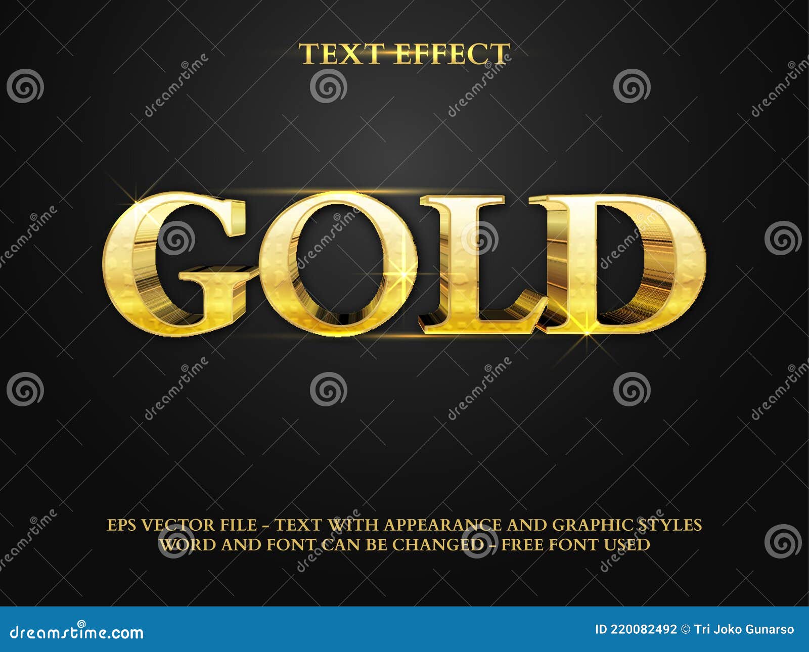 Editable Text Effect Gold Gradient with Texture. Stock Vector ...