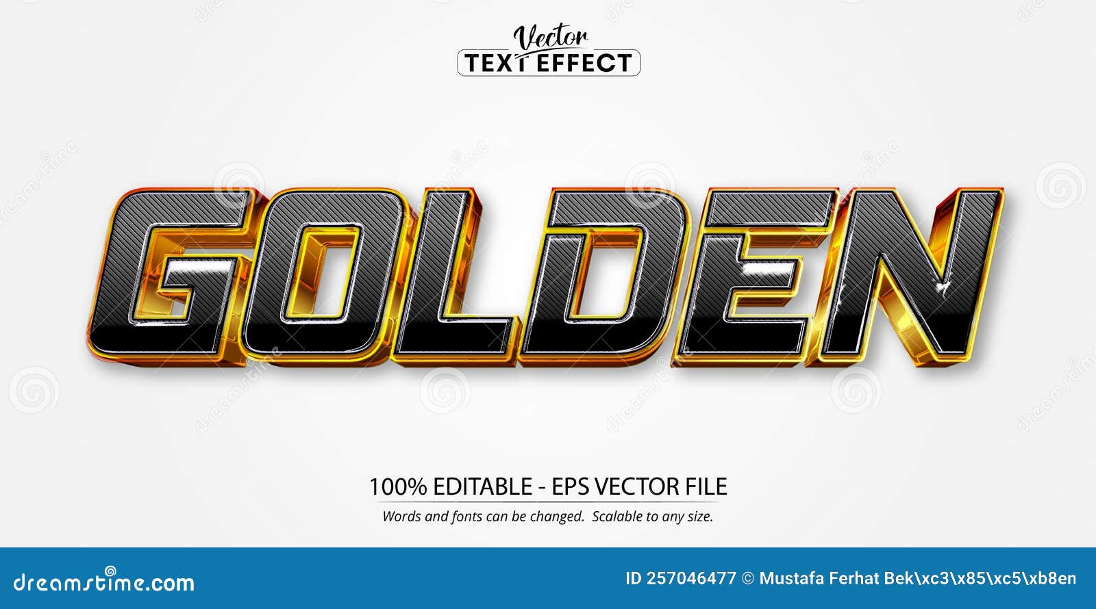 Gold Text Effect, Editable Shiny Golden Text Style Stock Vector ...
