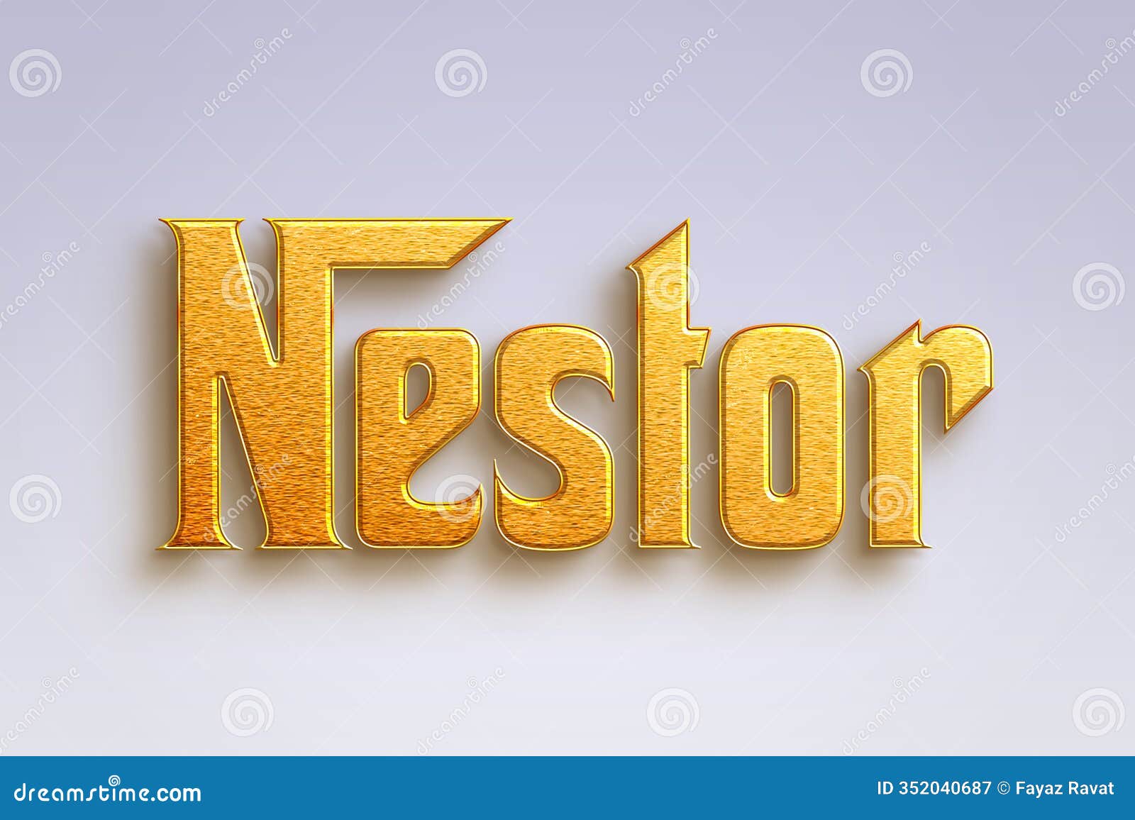 Gold Text Effect Of Spanish Name Nestor On Light-blue Background ...