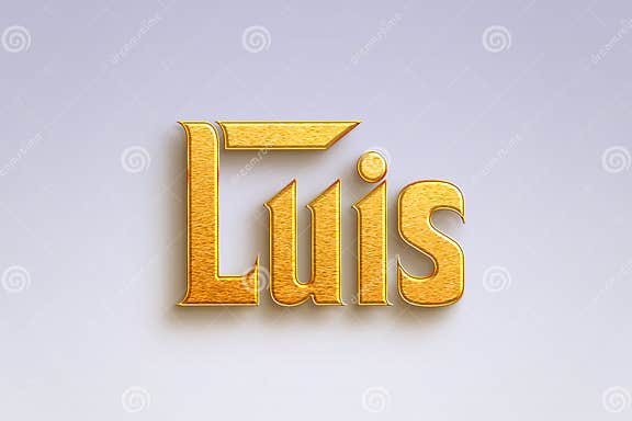 Gold Text Effect of Spanish Name Luis on Light-blue Background Stock ...
