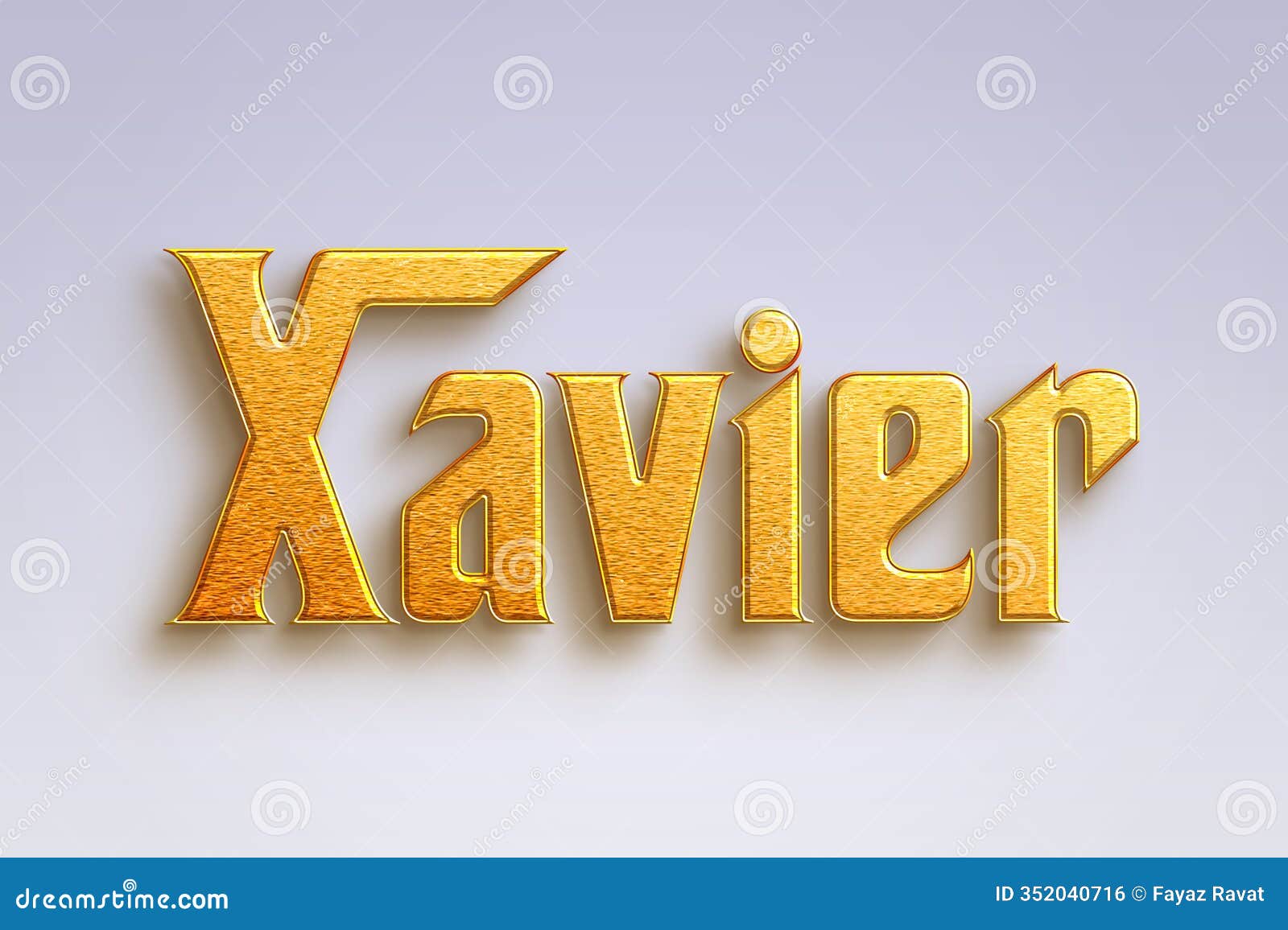 Gold Text Effect Of Spanish Name Xavier On Light-blue Background ...