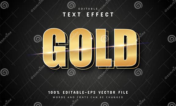 Gold Text Effect Vector Design Stock Vector - Illustration of golden ...