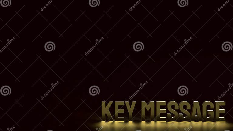 The Gold Text Key Message on Black Background 3d Rendering Stock Illustration - Illustration of ...