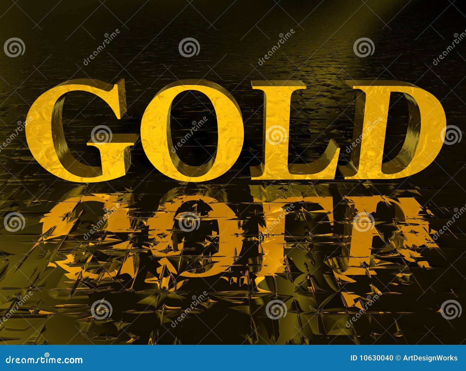 Gold text and reflection stock illustration. Illustration of bright ...