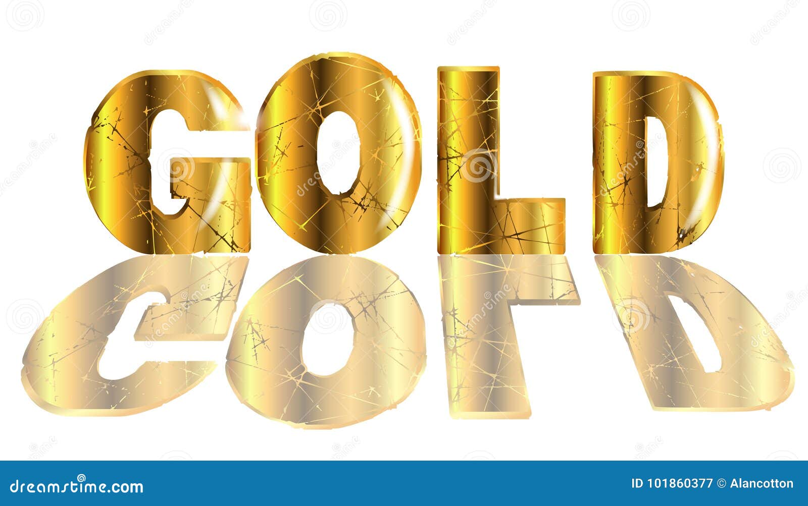Gold Text on White stock vector. Illustration of drawing - 101860377