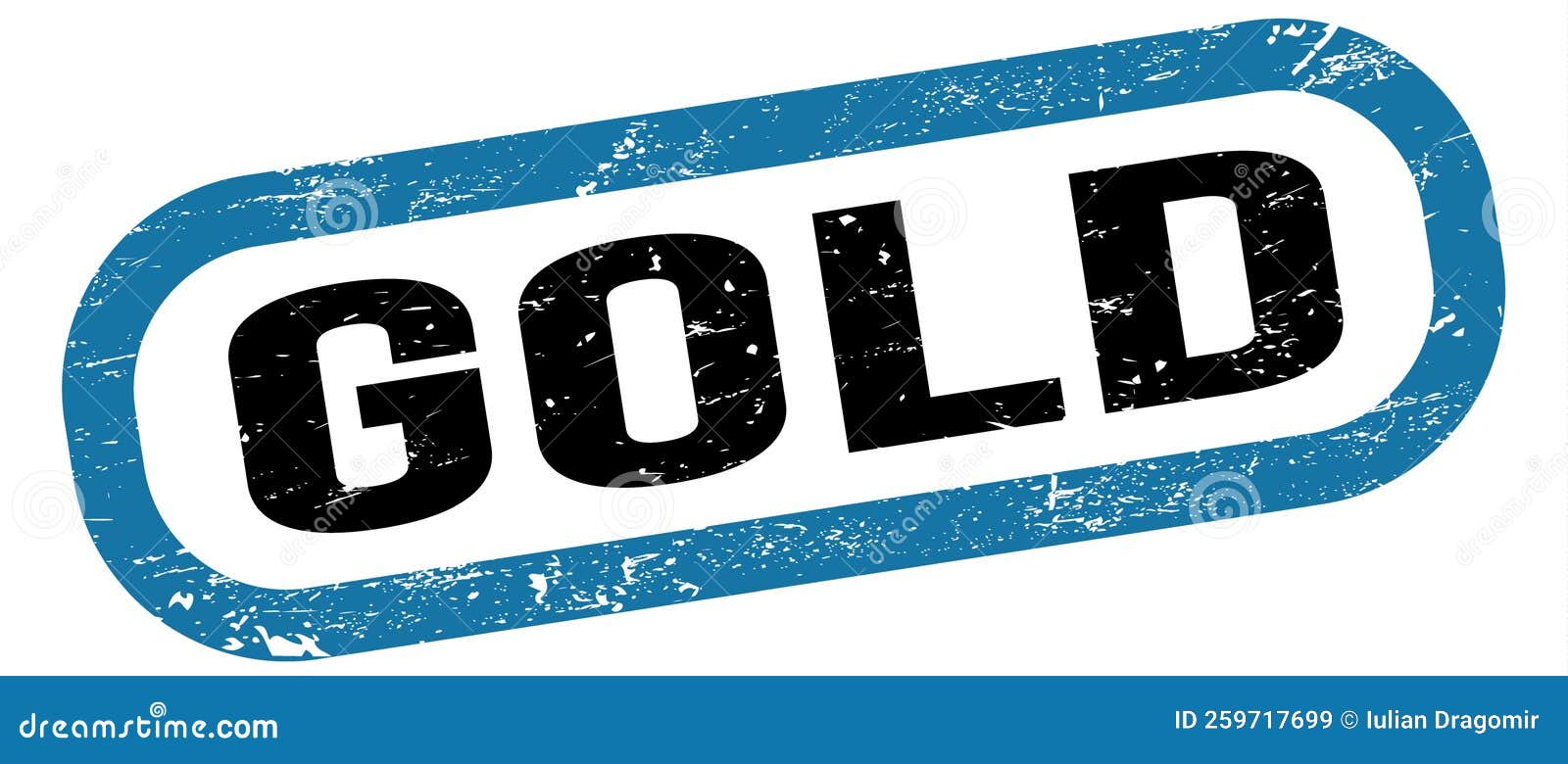 GOLD, Text Written on Blue-black Stamp Sign Stock Illustration ...