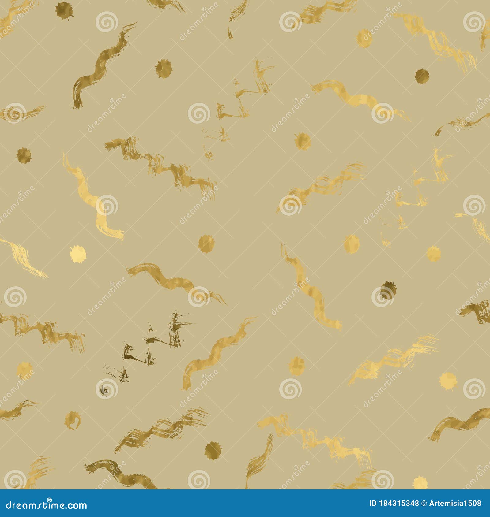 Gold Texture. Circles, Dot and Abstract Shapes Seamless Pattern ...
