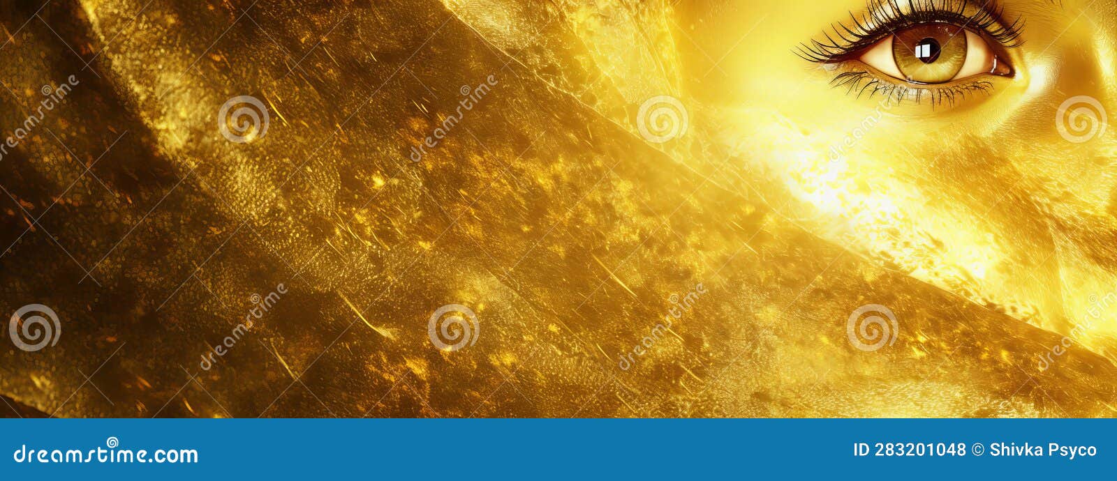 Gold Texture Eye Photo on Golden Background Stock Illustration ...
