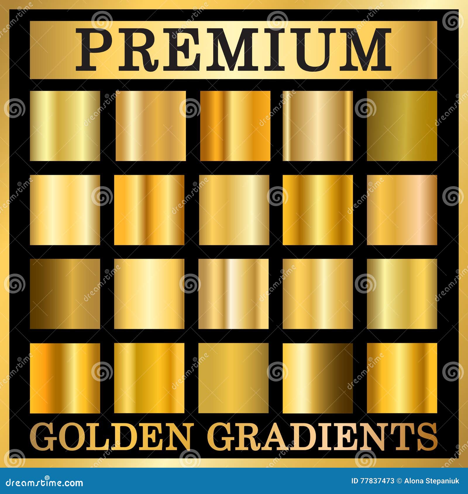 Gold Texture Square Patterns Set Stock Illustration - Illustration of ...