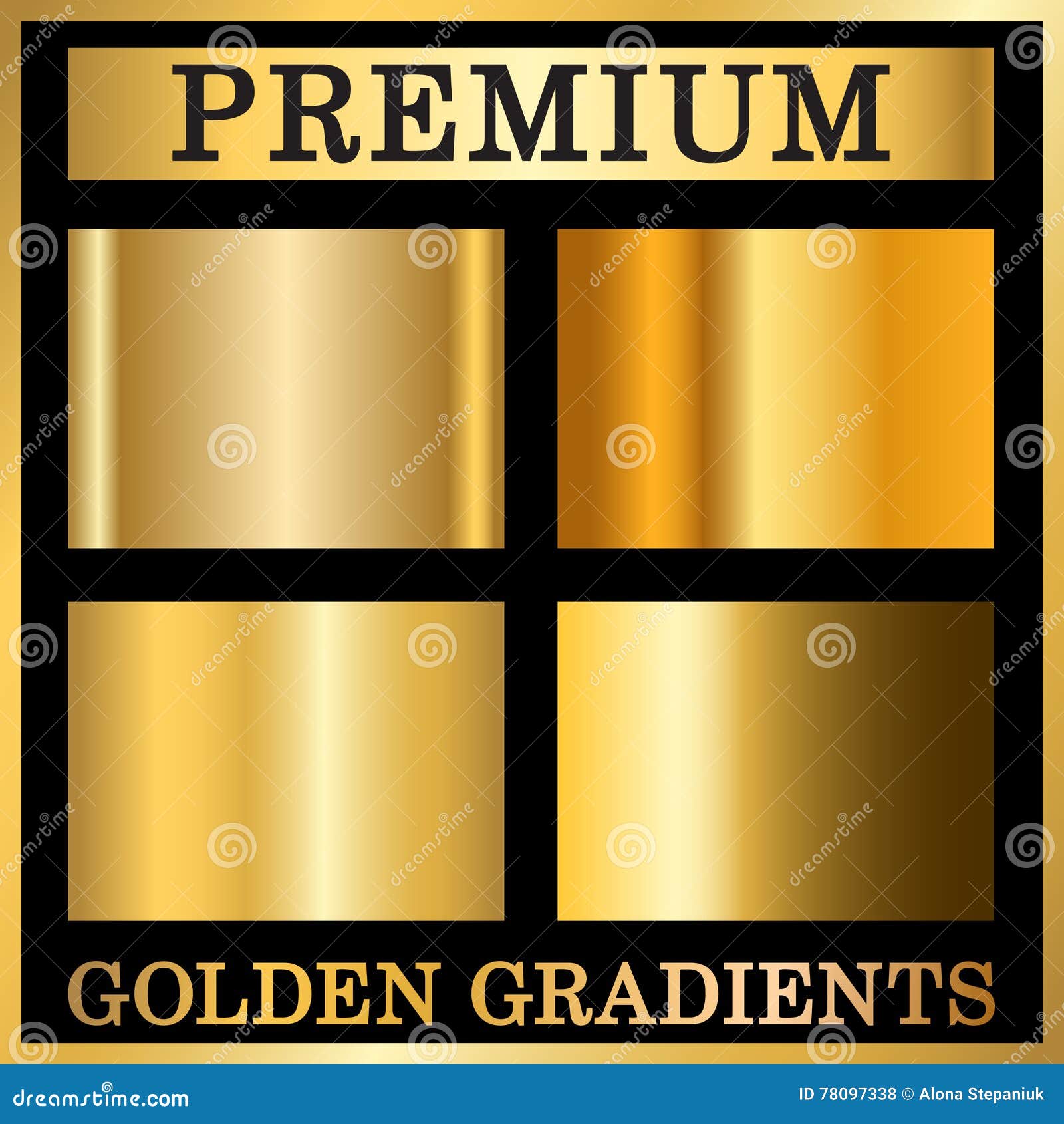 Gold Texture Square Patterns Set Stock Illustration - Illustration of ...