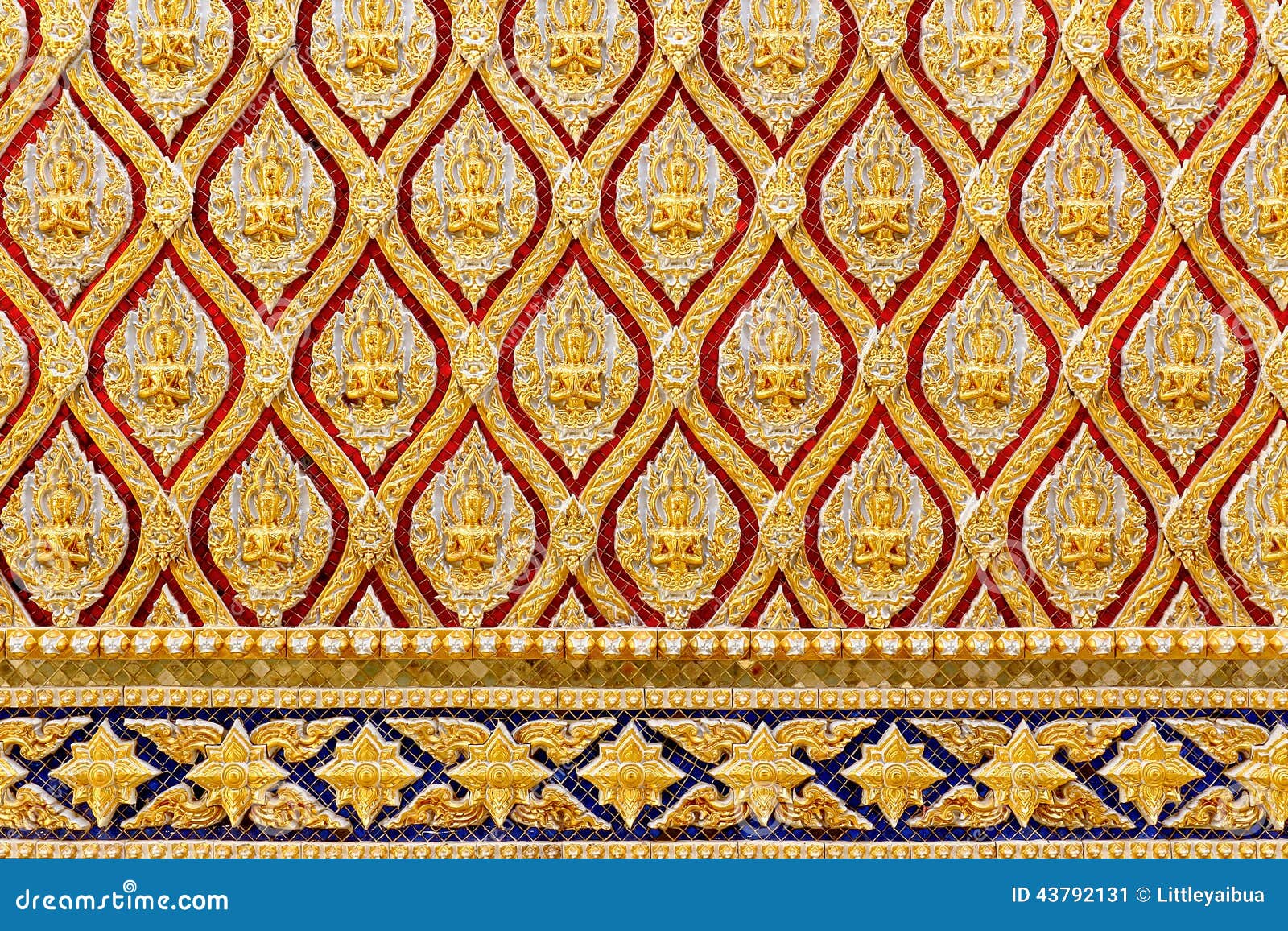 Gold thai art design. stock image. Image of interior - 43792131