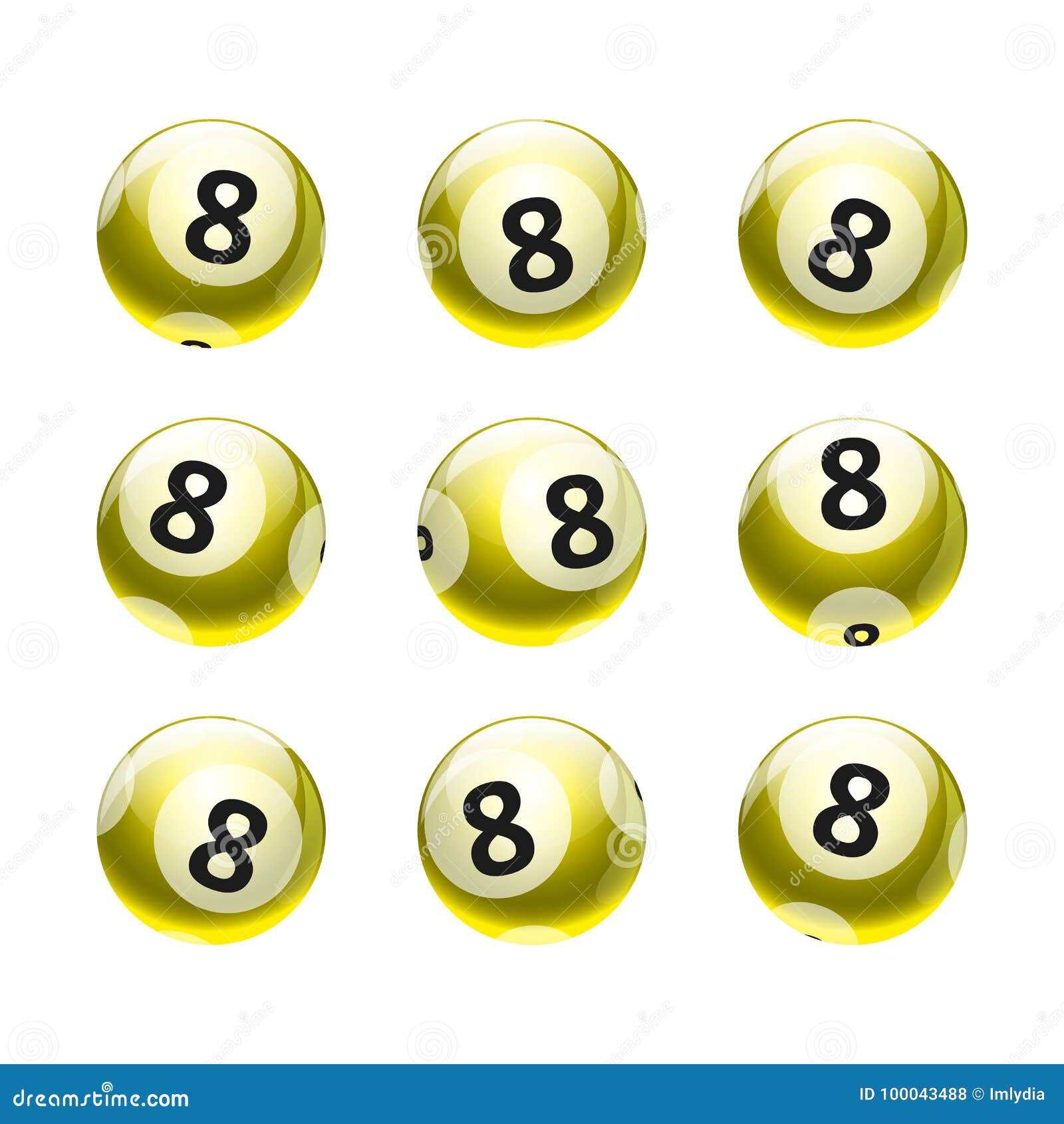 Vector Bingo / Lottery Number Balls Set Stock Vector - Illustration of ...