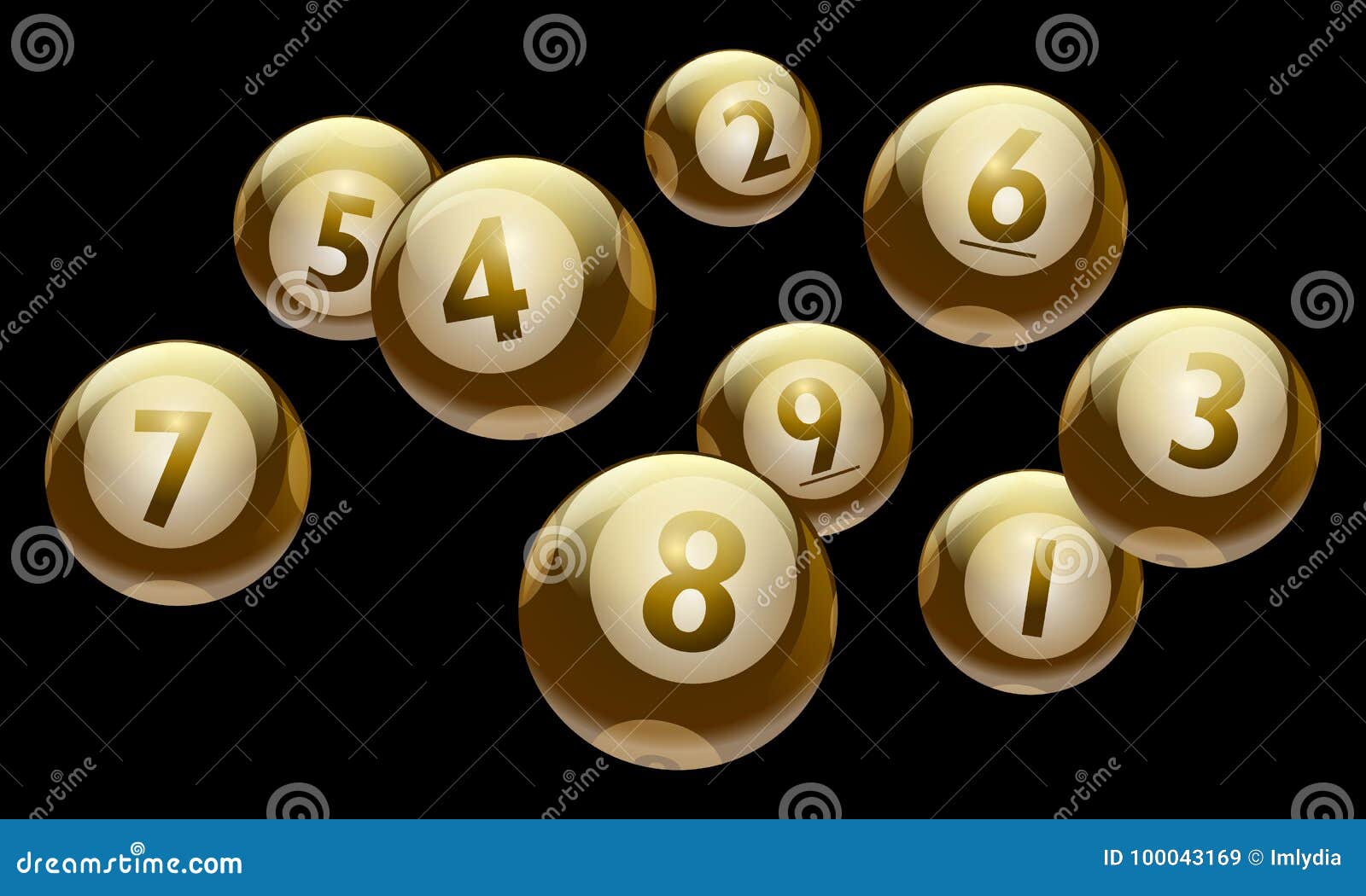 Vector Bingo / Lottery Number Balls Set Stock Vector - Illustration of ...