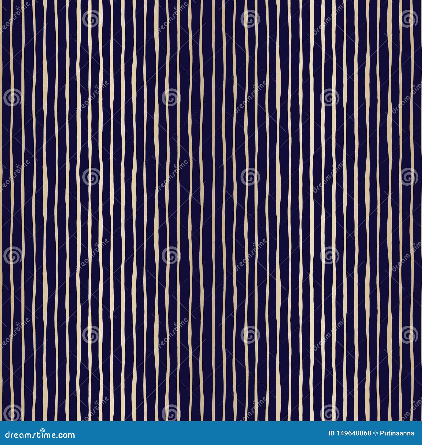 Gold Thin Hand Drawn Wavy Uneven Vertical Stripes on Navy Backrgound ... Gold Thin Hand Drawn Wavy Uneven Vertical Stripes on Navy Backrgound ...