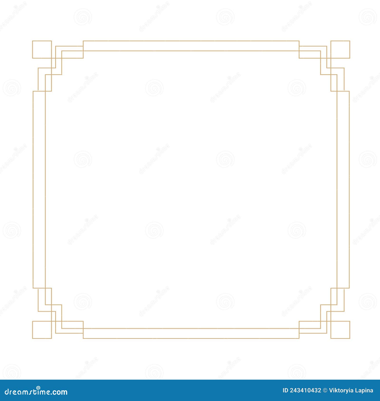 Gold Thin Square Frame on a White Background. Perfect Design for the ...